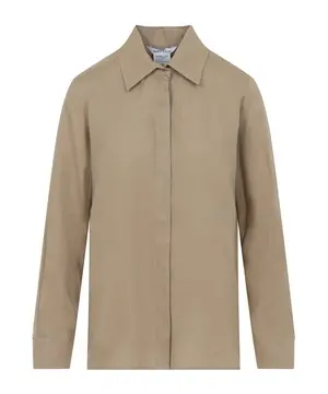 Max Mara Collared Long Sleeve Linen Shirt