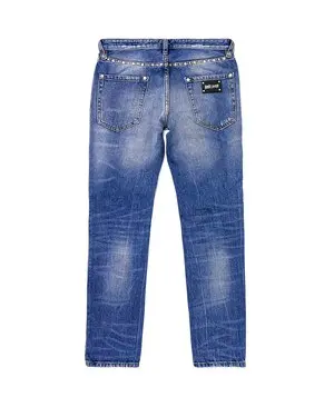 Just Cavalli Ripped Detail Straight Leg Jeans
