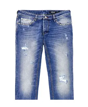 Just Cavalli Ripped Detail Straight Leg Jeans