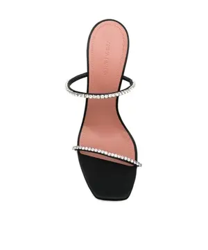 Amina Muaddi Gilda Crystal Embellished Sandals - Black