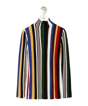 Loewe Striped Zip-up Turtleneck Top