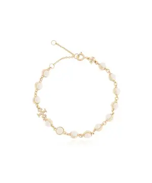 Tory Burch Logo Pearl Bracelet - Yellow