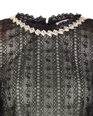 SELF-PORTRAIT Lace Embellished Long Sleeve Cover-up