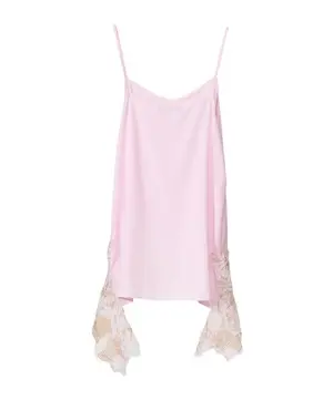 Fabiana Filippi Spaghetti Strap Lace Trim Top