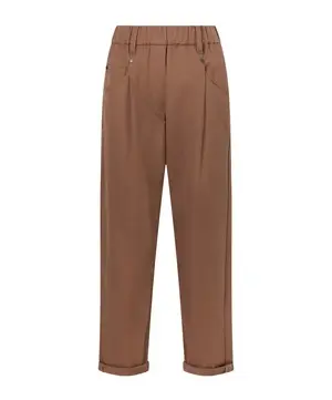 Brunello Cucinelli Belt Loop Tapered Leg Trousers - Brown