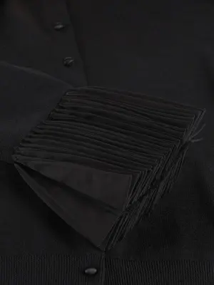 Valentino Garavani Pleated Cuff Buttoned Cardigan