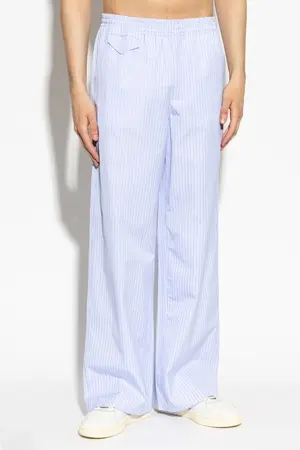 A.p.c. Lou Striped Elastic-waist Pants - Blue