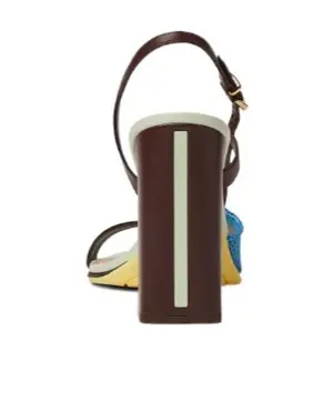 Fendi Arco Asymmetric Block Heel Sandals