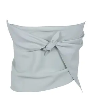 Alberta Ferretti Sleeveless Pleated Foulard Top