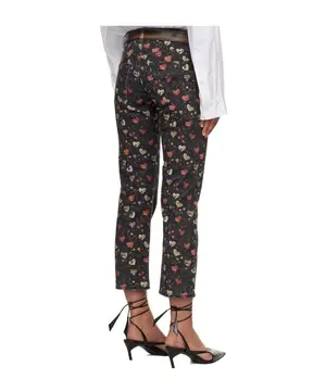 R13 Straight Leg Printed Jeans