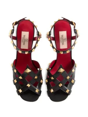 Valentino Garavani Studded Buckle Sandals - Black