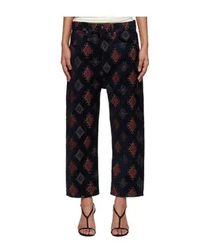 R13 Jacquard Cropped Straight-leg Casual Pants