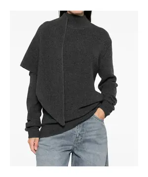 ENTIRE STUDIOS High-neck Asymmetrical Sweater - Ash