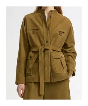 YVES SALOMON Belted Suede Jacket - Cigale