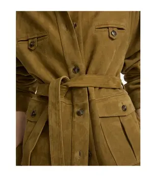 YVES SALOMON Belted Suede Jacket - Cigale