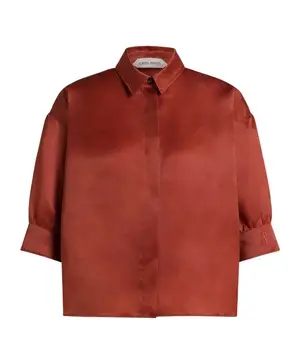 Alberta Ferretti Boxy Short-sleeved Shirt - Red