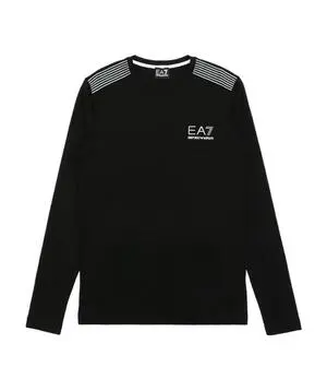 EA7 Crewneck Long Sleeve T-shirt With Logo - Black