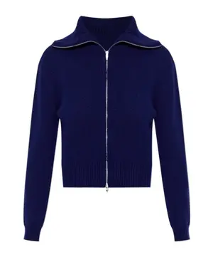 JIL SANDER Zip-up Wide-collar Cardigan - Blue