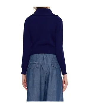JIL SANDER Zip-up Wide-collar Cardigan - Blue