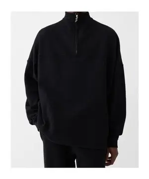 Jacquemus Rond Carre Half Zip Sweatshirt - Black