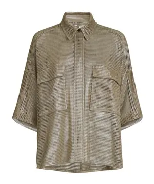 Brunello Cucinelli Short Sleeve Shirt With Snap Closure