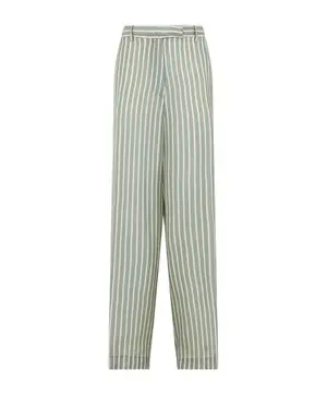 Dries Van Noten High-waist Striped Trousers - Green