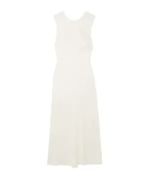 ST. AGNI Sleeveless Round Neck Open Back Dress - White