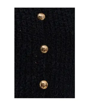 GANNI Crochet Cardigan With Gold Button Detail
