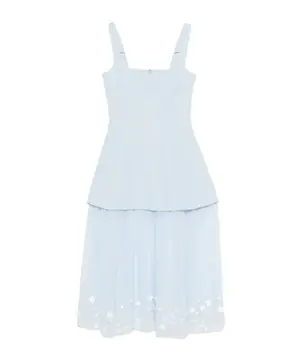Stine Goya Sleeveless Square Neck Dress With Floral Appliqu
