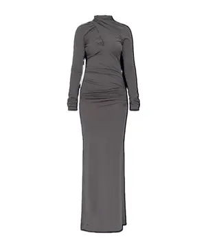 ENTIRE STUDIOS Draped Long-sleeve Maxi Dress - Black