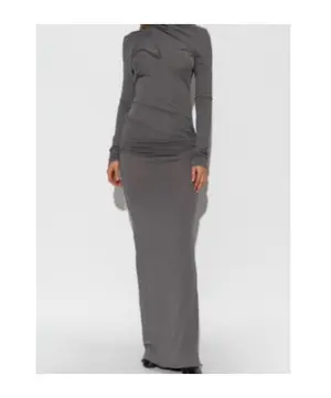 ENTIRE STUDIOS Draped Long-sleeve Maxi Dress - Black