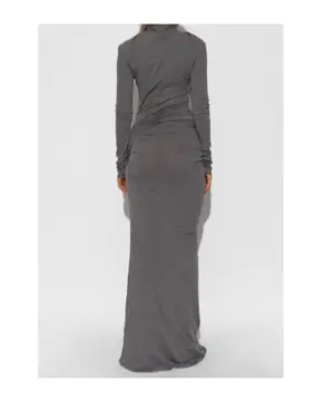 ENTIRE STUDIOS Draped Long-sleeve Maxi Dress - Black