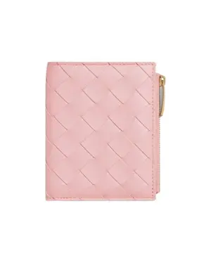 Bottega Veneta Intrecciato Small Bi-fold Wallet - Pink