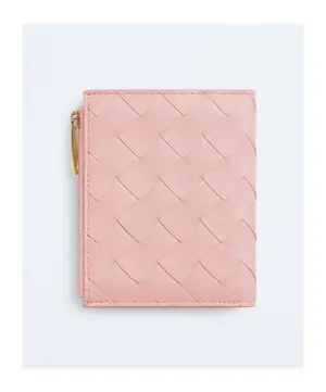 Bottega Veneta Intrecciato Small Bi-fold Wallet - Pink