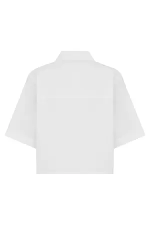Vince Boxy Short-sleeve Shirt With Scalloped Trim - White