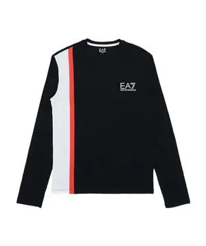 EA7 Logo T-shirt With Round Neck - Black