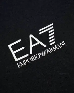EA7 Logo T-shirt With Round Neck - Black