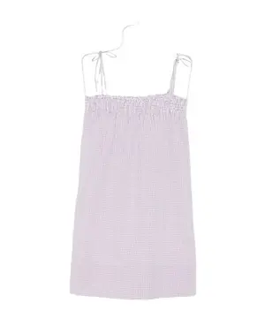A.p.c. Gingham Check Tie-strap Mini Dress