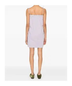 A.p.c. Gingham Check Tie-strap Mini Dress