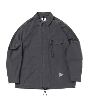 AND WANDER Technical Shirt Jacket - Black