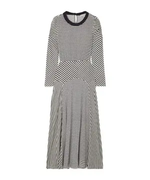 Rixo Striped Long Sleeve Dress