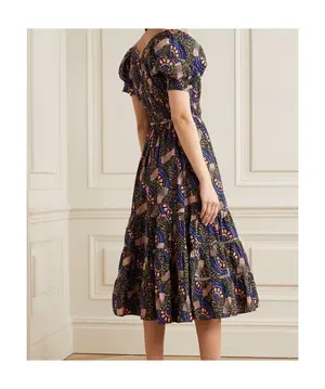 Ulla Johnson Printed Puff Sleeve Midi Dress
