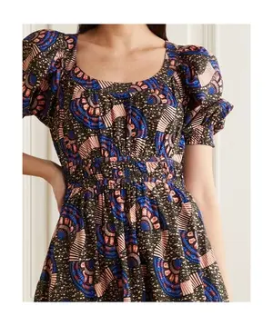 Ulla Johnson Printed Puff Sleeve Midi Dress
