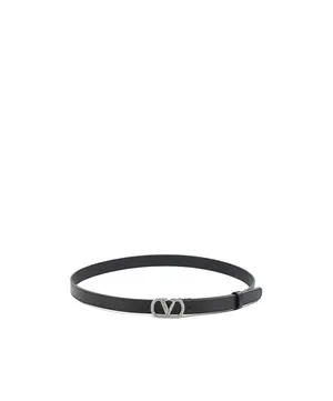 Valentino Garavani Vlogo Crystal Buckle Belt - Black
