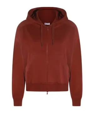 Brunello Cucinelli Zip-up Drawstring Hoodie - Red