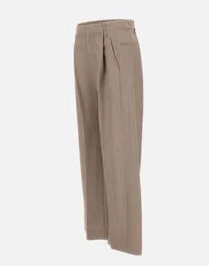 Victoria Beckham Pleated Wide-leg Trousers - Brown