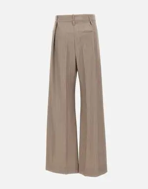 Victoria Beckham Pleated Wide-leg Trousers - Brown