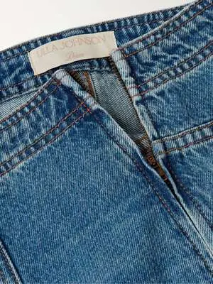 Ulla Johnson Bianca Paneled High-rise Wide-leg Jeans - Blue