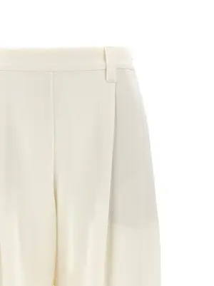 Brunello Cucinelli Monili Detailed Pleated Trousers - White