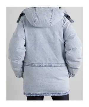Alexander Wang Oversized Padded Denim Parka With Removable Hood